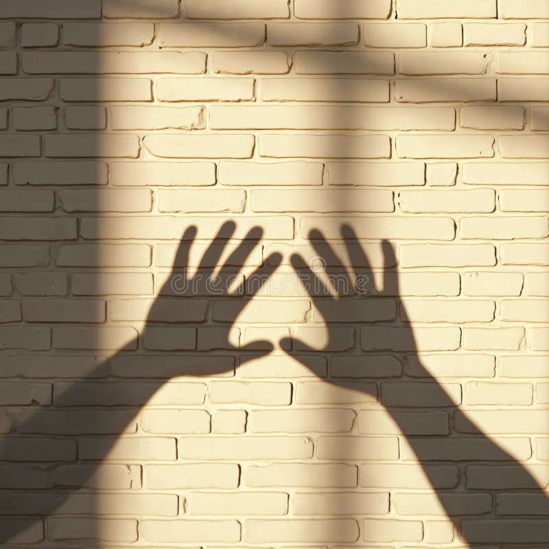Shadows of Two Persons Hands on Brick Wall Expressing Longing for ...