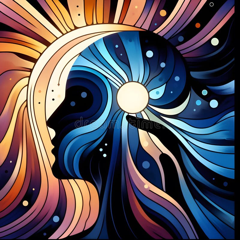 Shadows Unraveled: AI Artwork of Human Psyche Stock Illustration ...