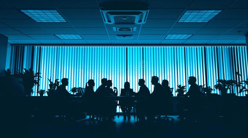 Shadows of Various Individuals Working Together in a Contemporary ...