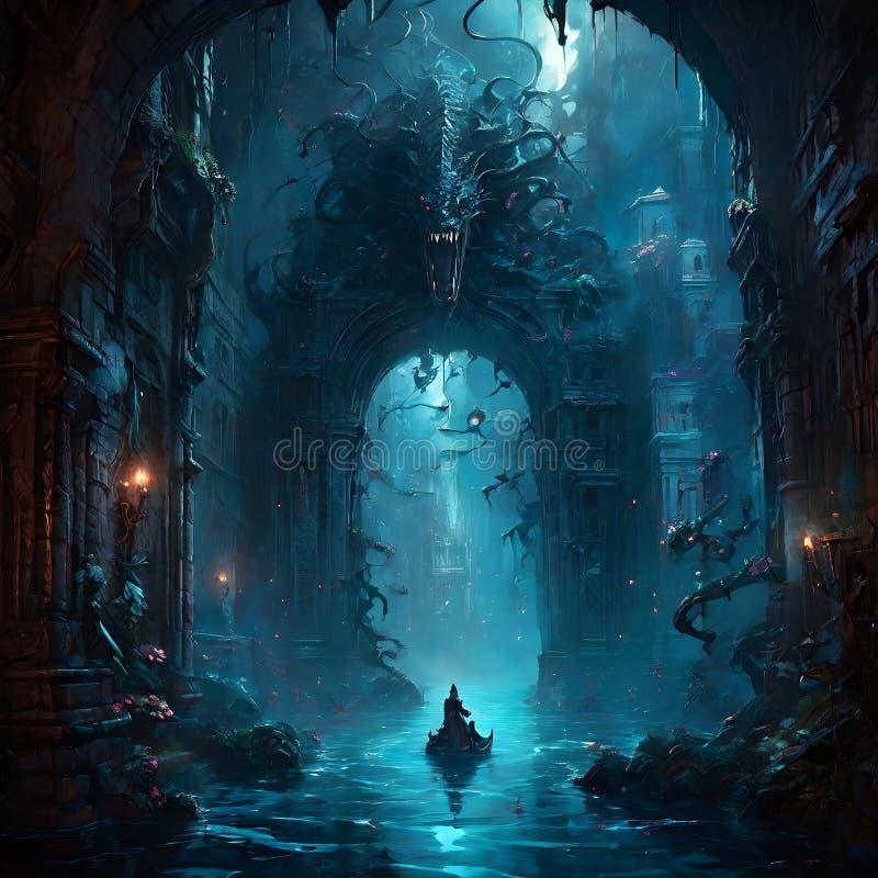 Shadows Veiled: Serpent S Labyrinth Stock Illustration - Illustration ...