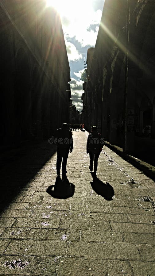 Shadows walk stock photo. Image of street, horizon, guys - 52183426