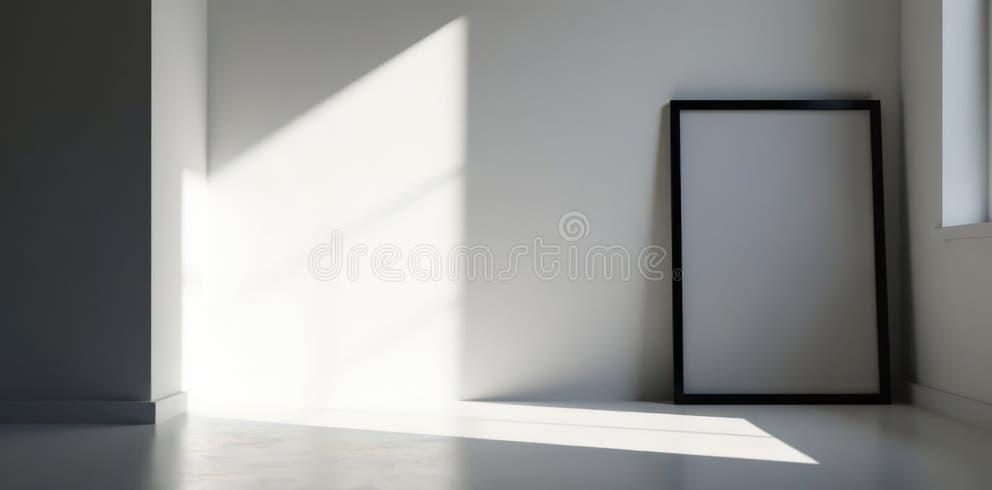 Shadowy Black Frame on Pristine White Perfect for Minimalist Interior ...