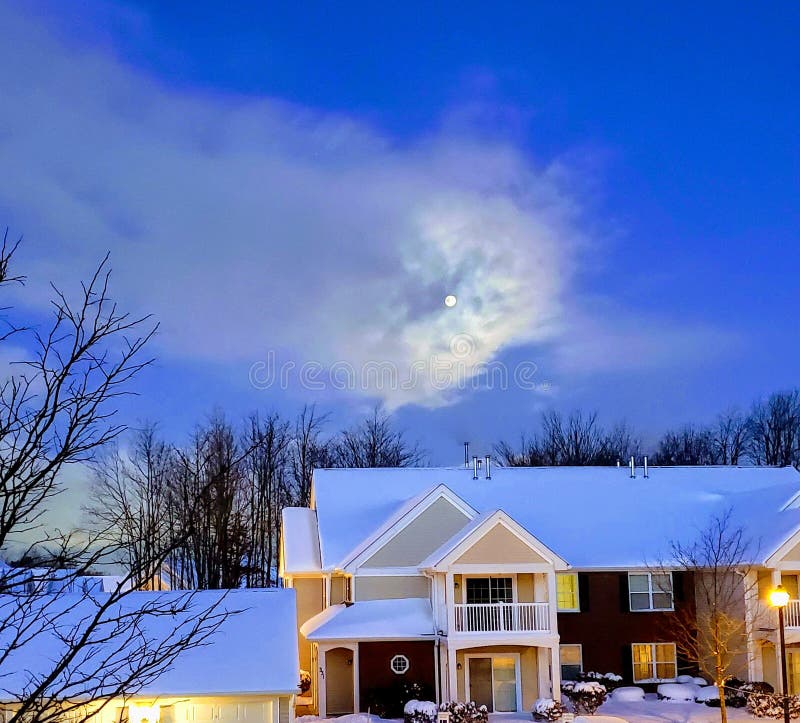 Shadowy Cerulean Moon stock image. Image of landscape - 163910167