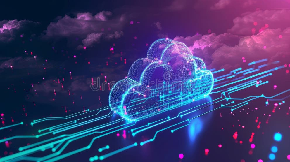 Shadowy Depiction of a Cloud Computing Infrastructure with Adaptive Scaling Stock Illustration ...