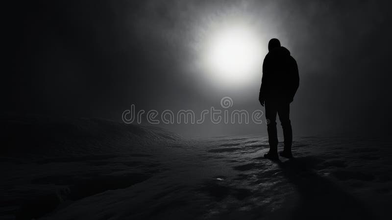 Shadowy Figure Emerging from Total Darkness Stock Illustration ...