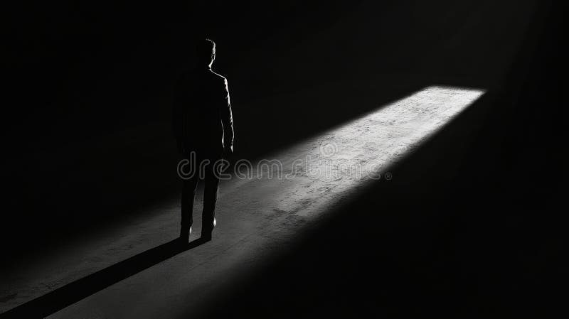 Shadowy Figure Emerging from Total Darkness Stock Photo - Image of fade ...
