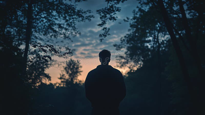 Shadowy Figure Emerging from Total Darkness Stock Image - Image of ...