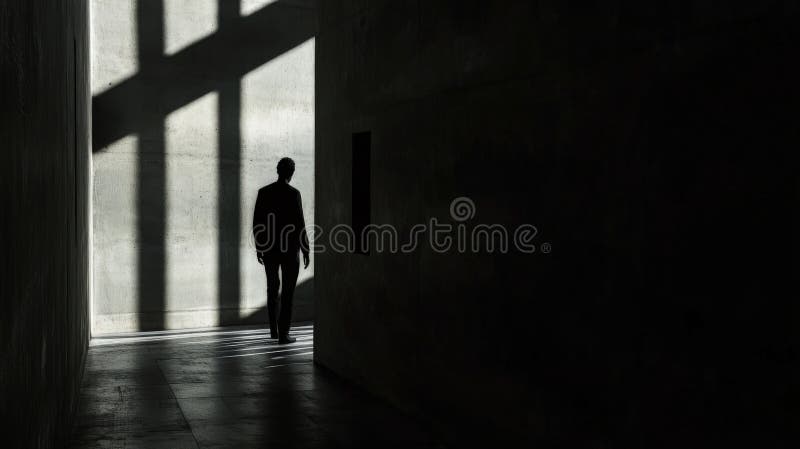 Shadowy Figure Emerging from Total Darkness Stock Photo - Image of ...