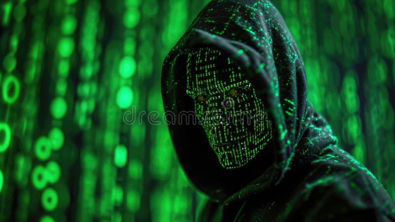 Shadowy Figure in a Hooded Jacket Standing Against a Backdrop of ...