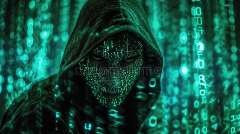 Shadowy Figure in a Hooded Jacket Standing Against a Backdrop of ...