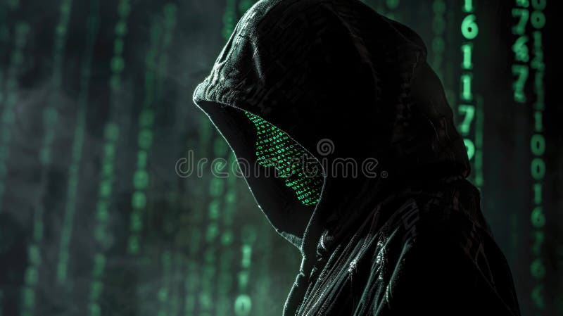 Shadowy Figure in a Hooded Jacket Standing Against a Backdrop of ...