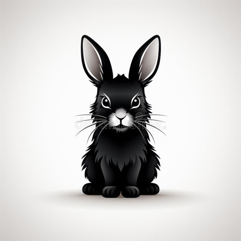 Shadowy Intensity: Black Rabbit Symbol Mascot Icon Vector Illustration ...