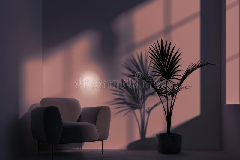 Shadowy Silhouette Mockup Setup with a Minimalist Aesthetic. Stock ...