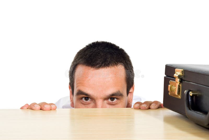 Shady businessman stock photo. Image of peeking, young - 6467242