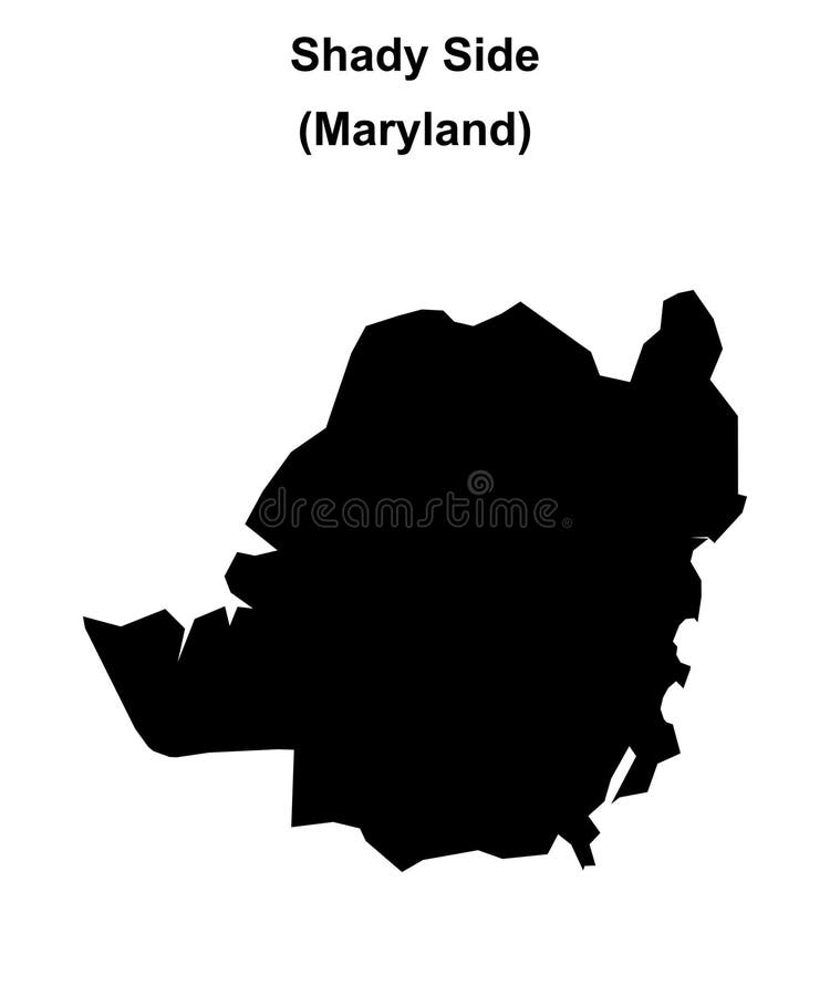 Shady Side outline map stock vector. Illustration of boundaries - 387370621