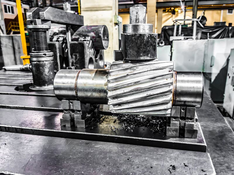 Shaft Gear on a Cnc Machine for Milling Stock Photo - Image of teeth ...