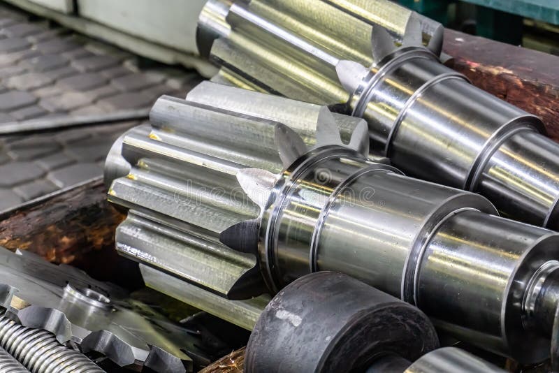 Shaft Gear after Manufacturing on Gear Cutting Machine Stock Image ...