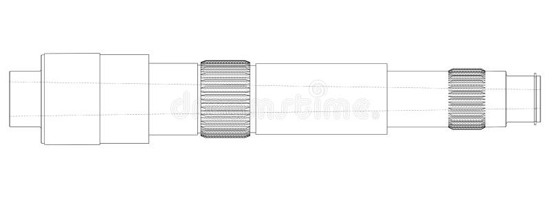 Shaft with gear wheel stock illustration. Illustration of silhouette ...