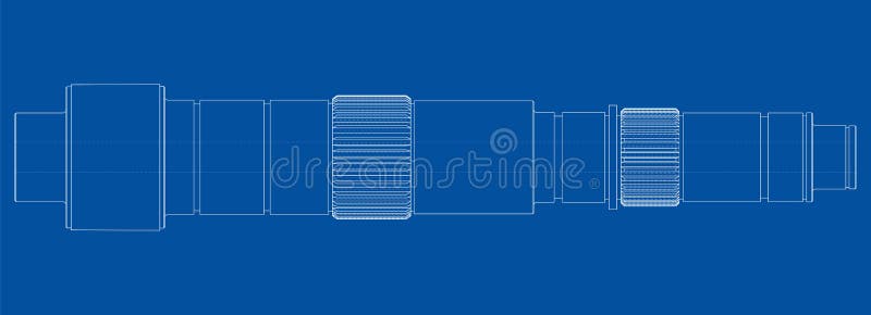 Shaft with Gear Wheel. Vector Stock Vector - Illustration of frame ...