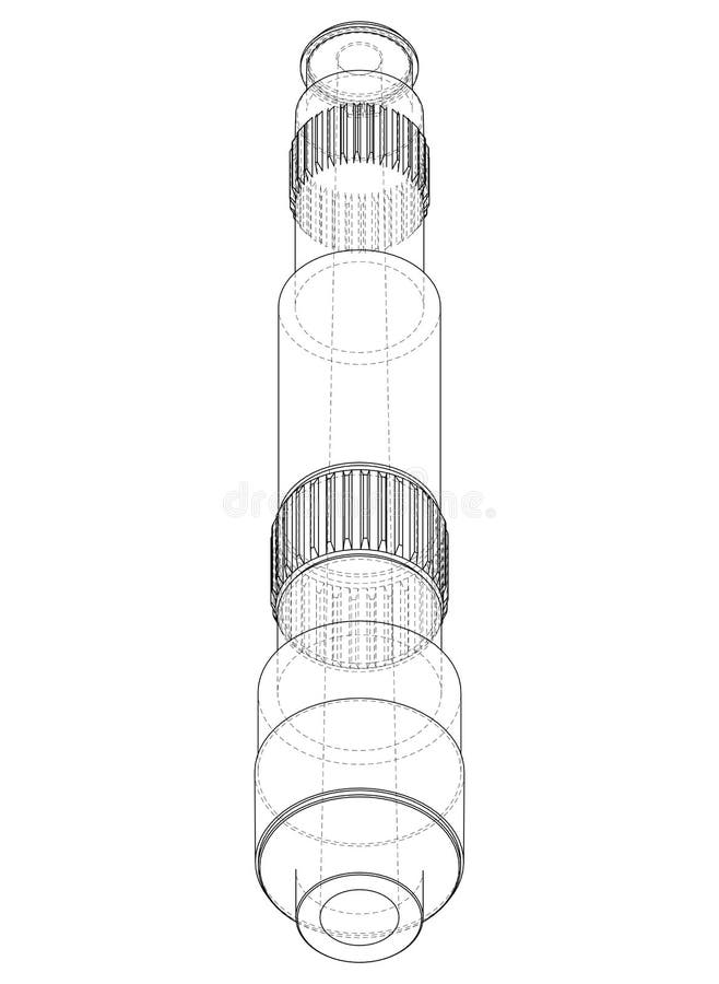 Shaft with Gear Wheel. Vector Stock Vector - Illustration of industry ...