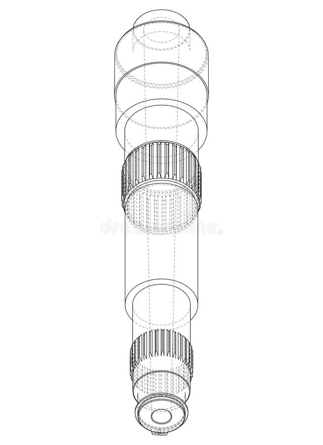 Shaft with Gear Wheel. Vector Stock Vector - Illustration of vector ...