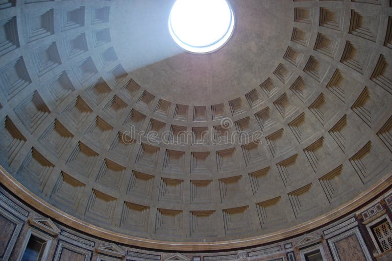 Shaft of Light through the Oculus Stock Photo - Image of ancient, roof ...