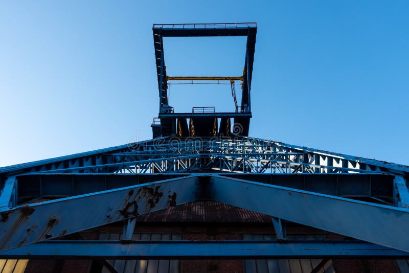 The Shaft Tower of a Closed Black Coal Mine. Stock Photo - Image of ...