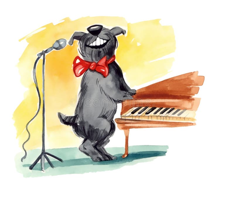 Dog Singing Microphone Stock Illustrations – 337 Dog Singing Microphone ...