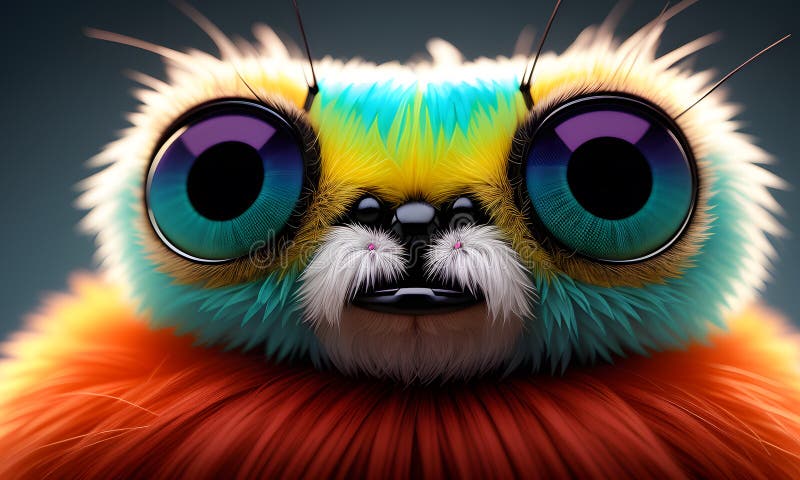 Shaggy Hairy Woolen Cute Spider, Created with the Help of Artificial ...