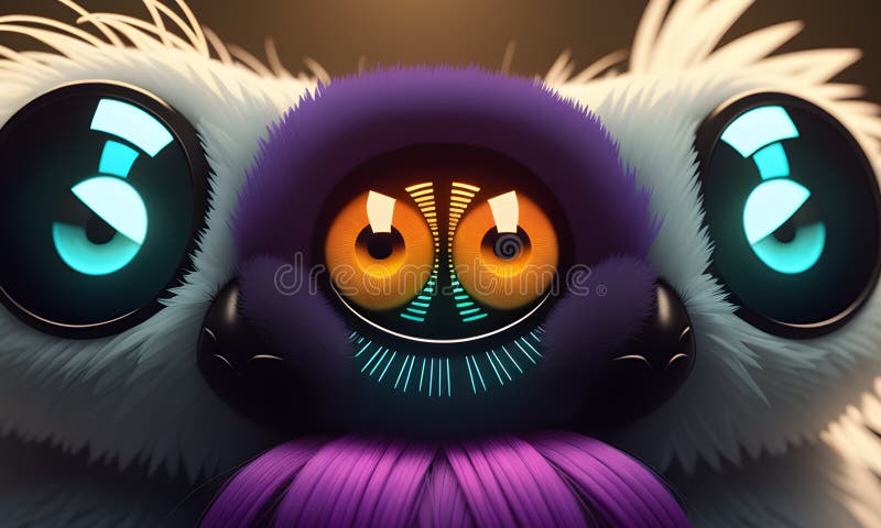 Shaggy Hairy Woolen Cute Spider, Created with the Help of Artificial ...