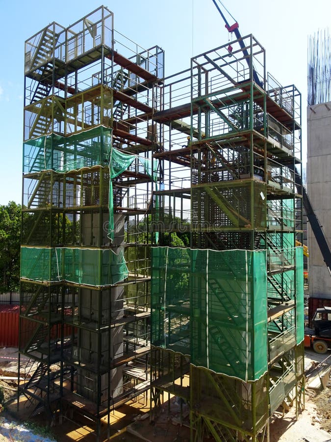 Temporary Staircase and Falsework are Used As a Temporary Support ...