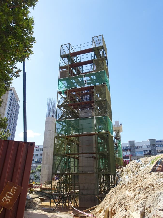 Temporary Staircase and Falsework are Used As a Temporary Support ...