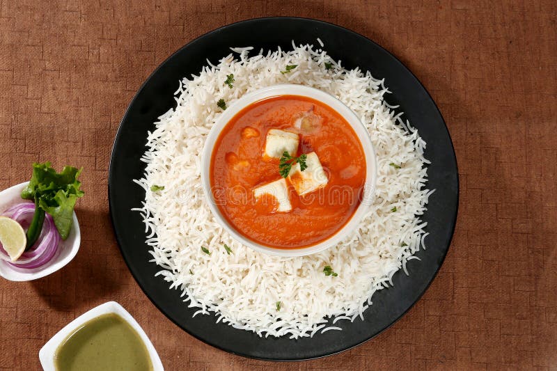 Shahi Paneen and Rice, Indian Dish Stock Photo - Image of indian ...