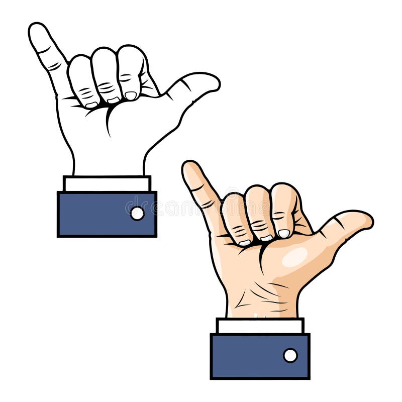 Shaka Hand Sign Illustration Vector Stock Vector - Illustration of ...