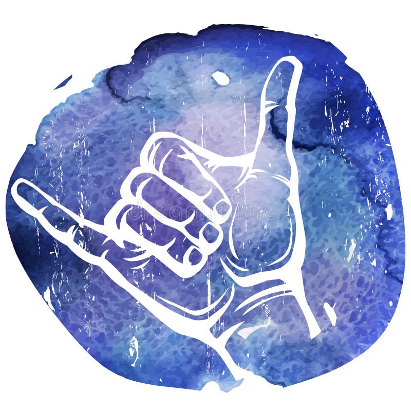 Shaka surf hand sign stock vector. Illustration of aloha - 75533863