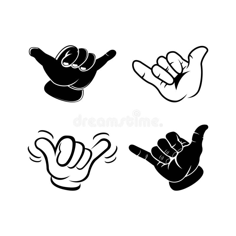 Shaka Hands Icon Logo, Vector Design Stock Vector - Illustration of ...
