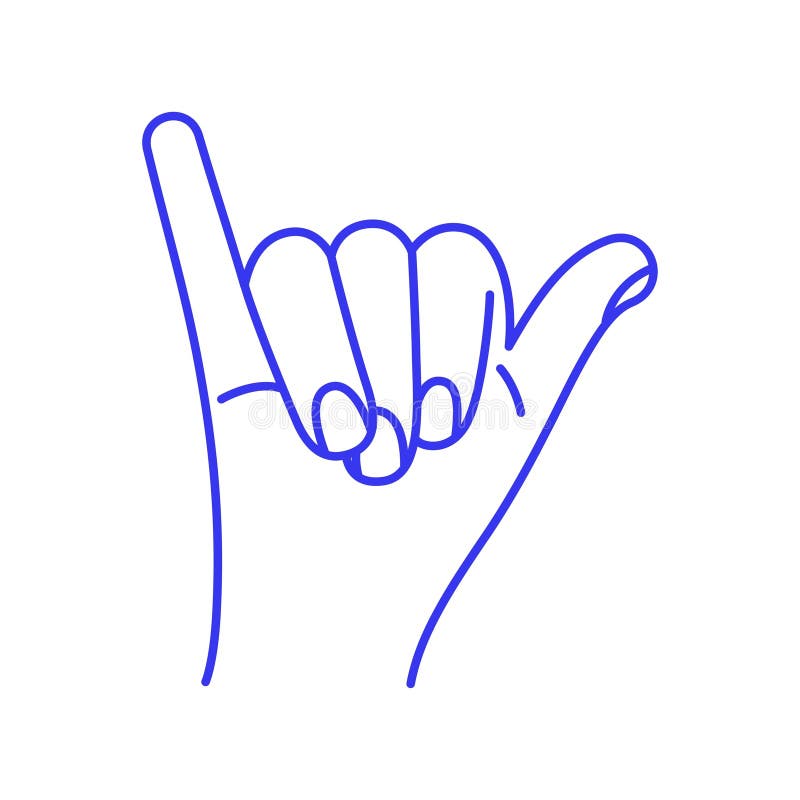 Shaka Sign. Hand Gesture Doodle Icon Stock Vector - Illustration of ...