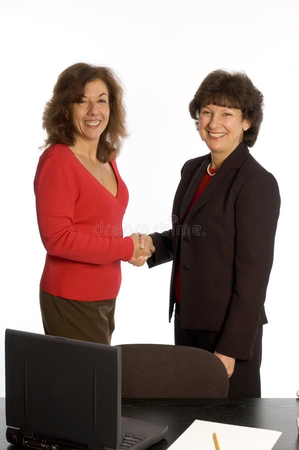 Shake on it stock image. Image of brunette, secretary - 1641943