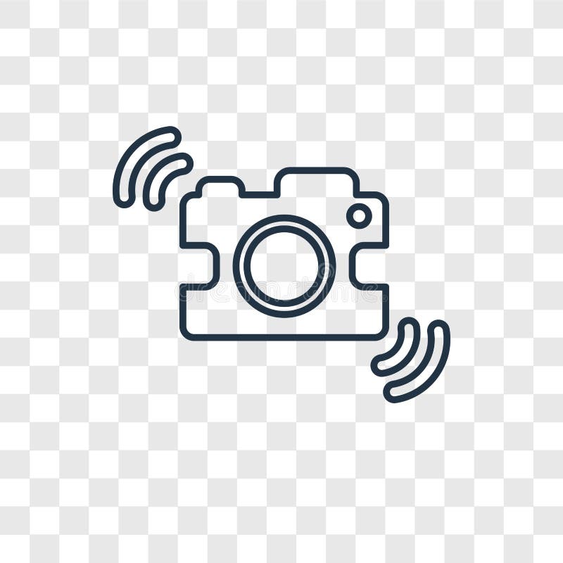 Camera Concept Vector Linear Icon Isolated on Transparent Background ...