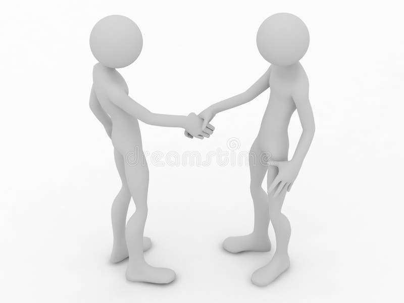 3d people shaking hands stock illustration. Illustration of people ...