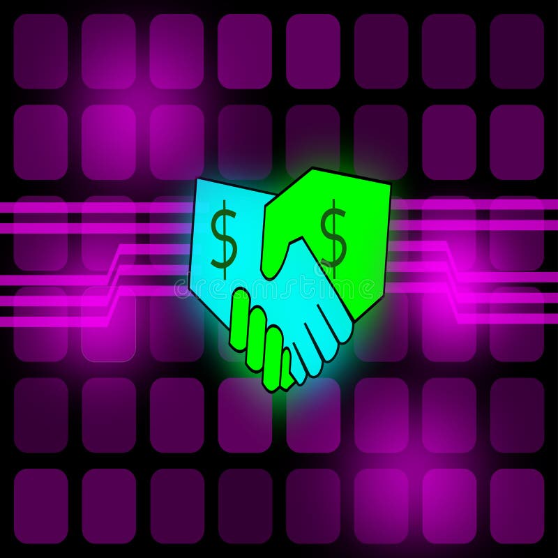 Shake Hand and Circuit stock illustration. Illustration of symbol ...