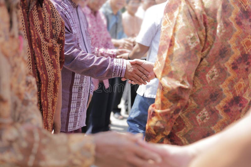 Shake Hand in Muslim Celebration Stock Image - Image of forgiving ...