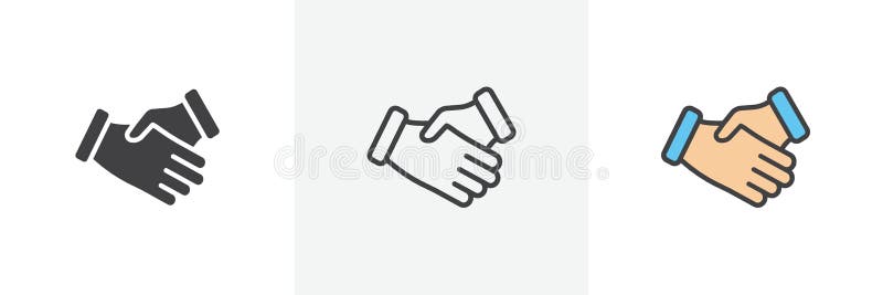 Shake Hands Icon Vector Set on White Background Stock Illustration ...