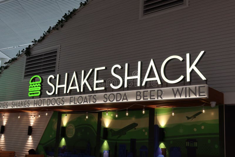 SHAKE SHACK Sign at EWR Newark Airport Editorial Stock Image - Image of ...