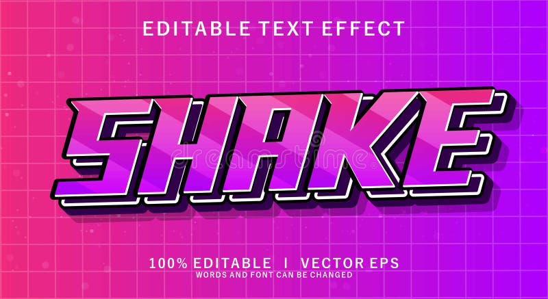 Shake Vector Text Effect with Modern Style Design Stock Vector ...