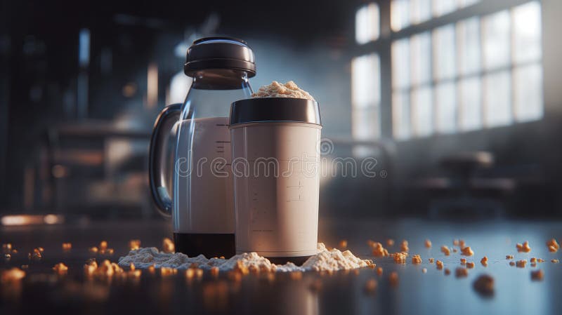 A Shaker Bottle Filled with a Protein Shake, Adorned with a Sprinkle of ...