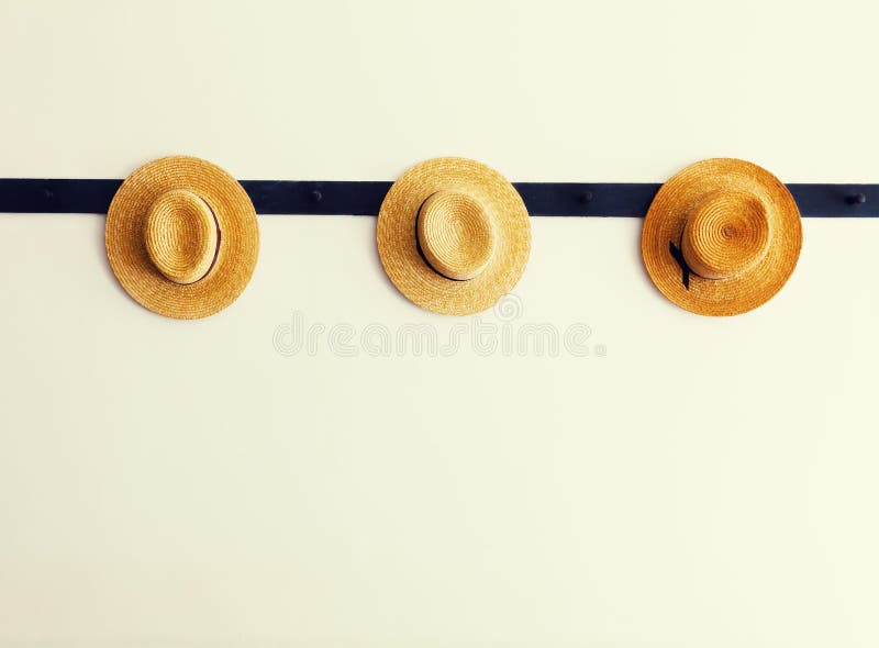 Shaker Hats stock image. Image of wall, vintage, woven - 21600919