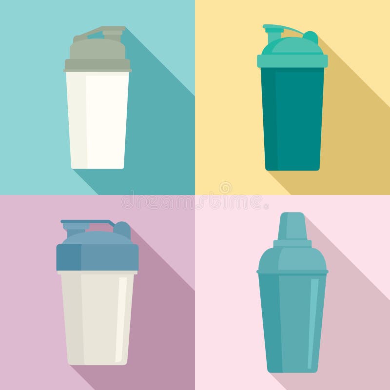 Shaker Icons Set, Flat Style Stock Vector - Illustration of bottle ...