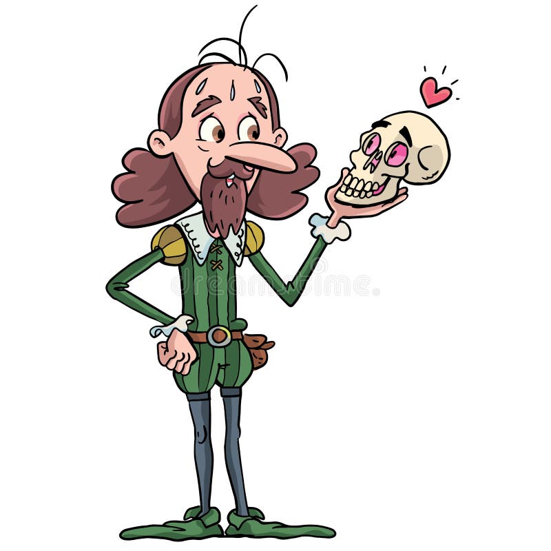 Shakespeare Actor Looks at the Skull Stock Illustration - Illustration ...