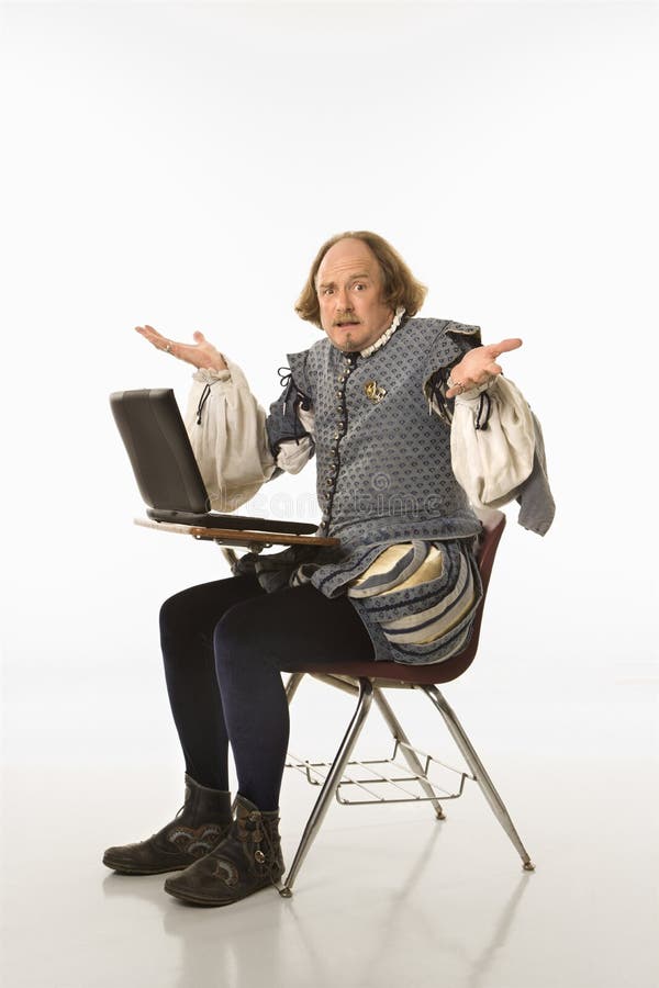 Shakespeare with laptop. stock image. Image of connectivity - 2678407